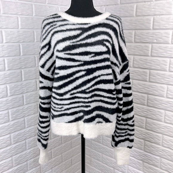 Express | Sweaters | Express Zebra Print Ulta Soft Sweater Size Medium ...
